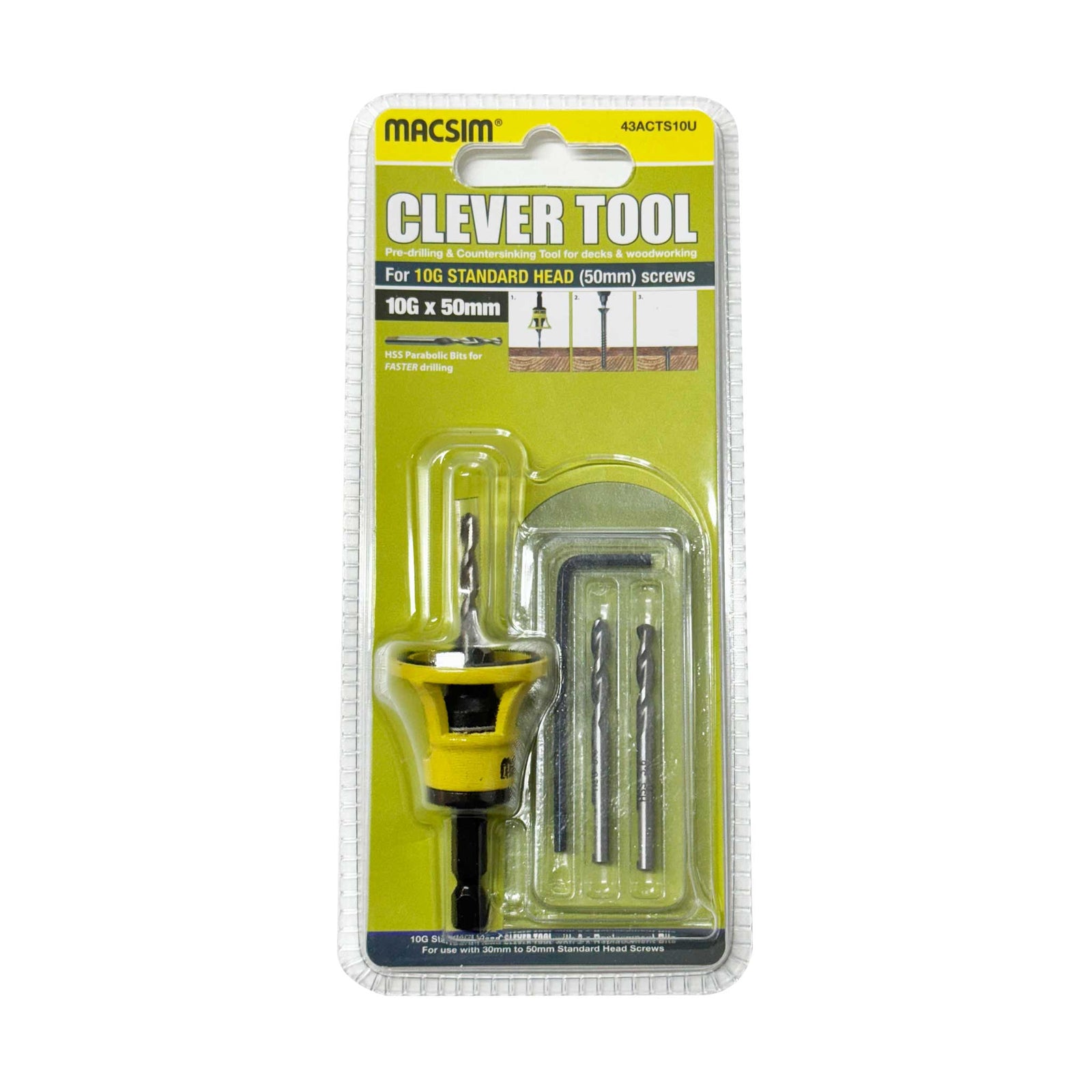 Macsim Clever Tool 10G – Standard Head Drill & Countersink All‑in‑One