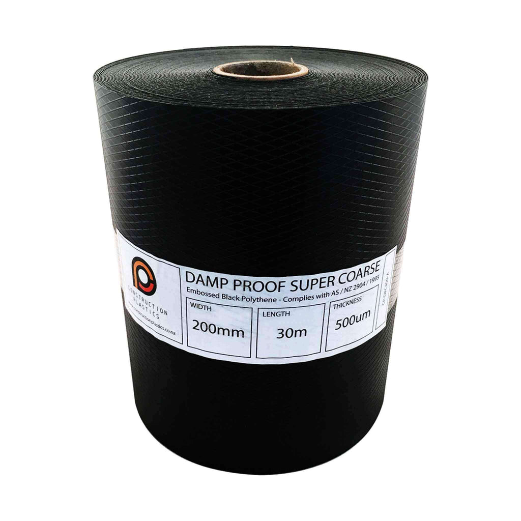 DPC (damp proof course), 500um PE, 200mm, 30m roll, NZ standard